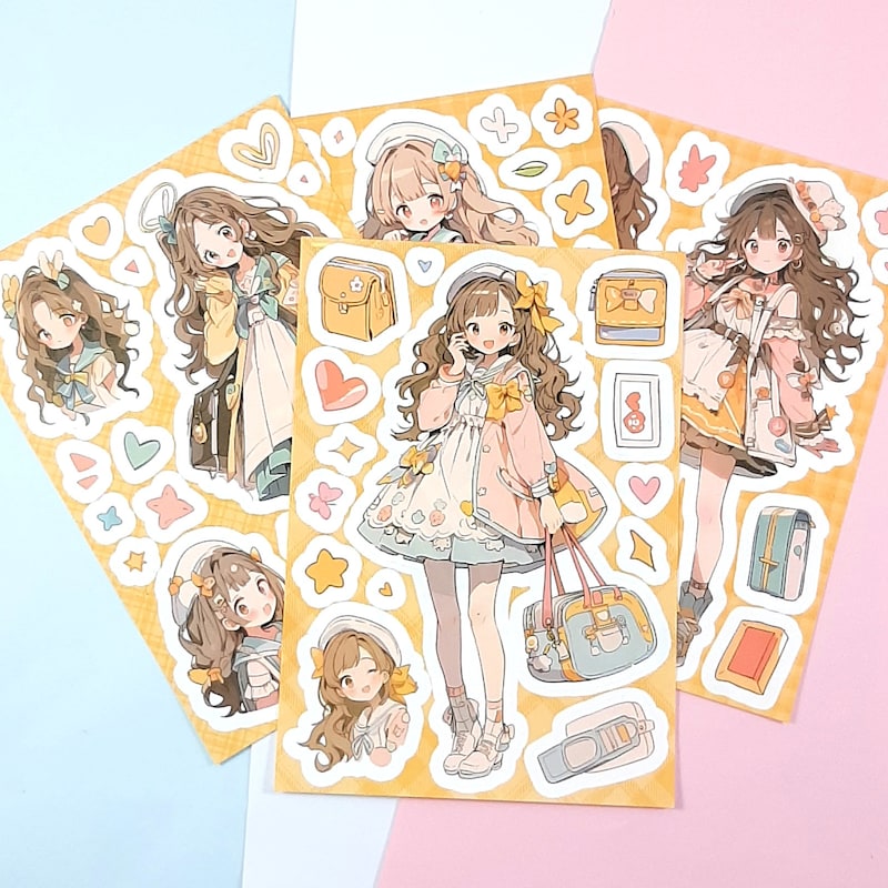 Kawaii Cute Girl Stickers - Etsy