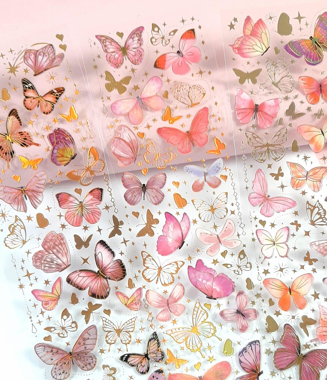 Pink Butterfly Stickers, Butterfly Sticker Sheet Pack, Embossed ...