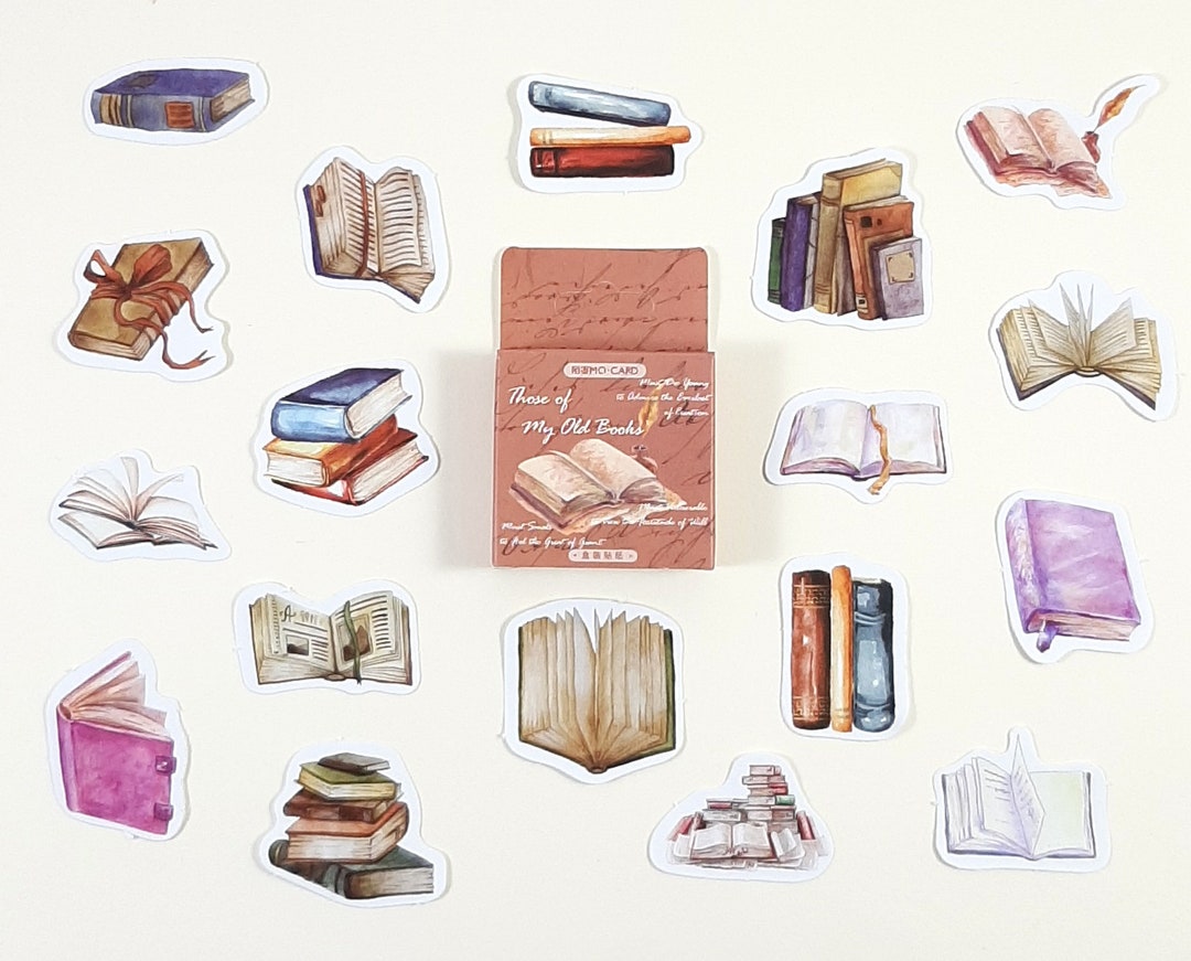 Vintage Book Sticker Set, Library Book Stickers, Reading Journal, Study ...