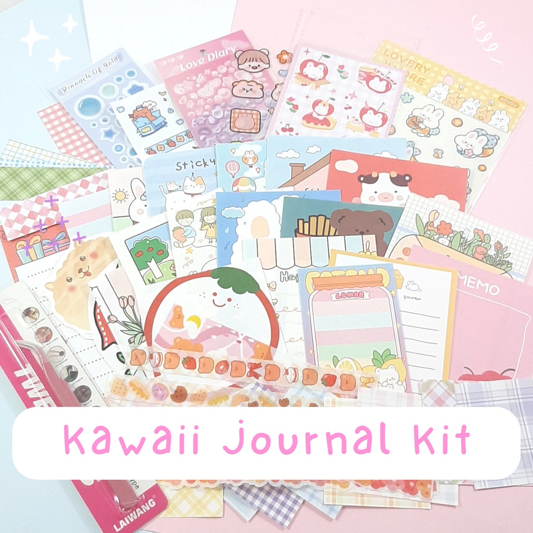 Kawaii Stickers and Memo Sheets Bundle, Kawaii Journal Kit, Cute ...