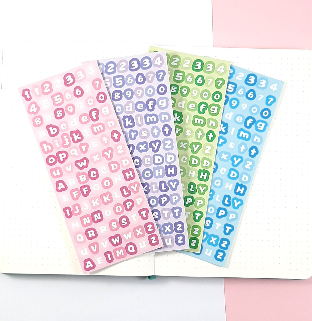 Pastel Alphabet Sticker Sheets, Pastel Letter Stickers, Polco Deco ...
