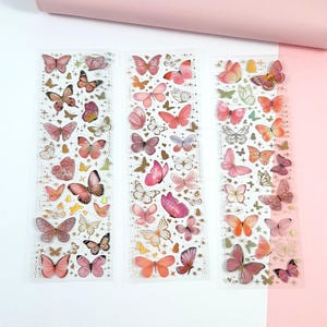Pink Butterfly Stickers, Butterfly Sticker Sheet Pack, Embossed ...
