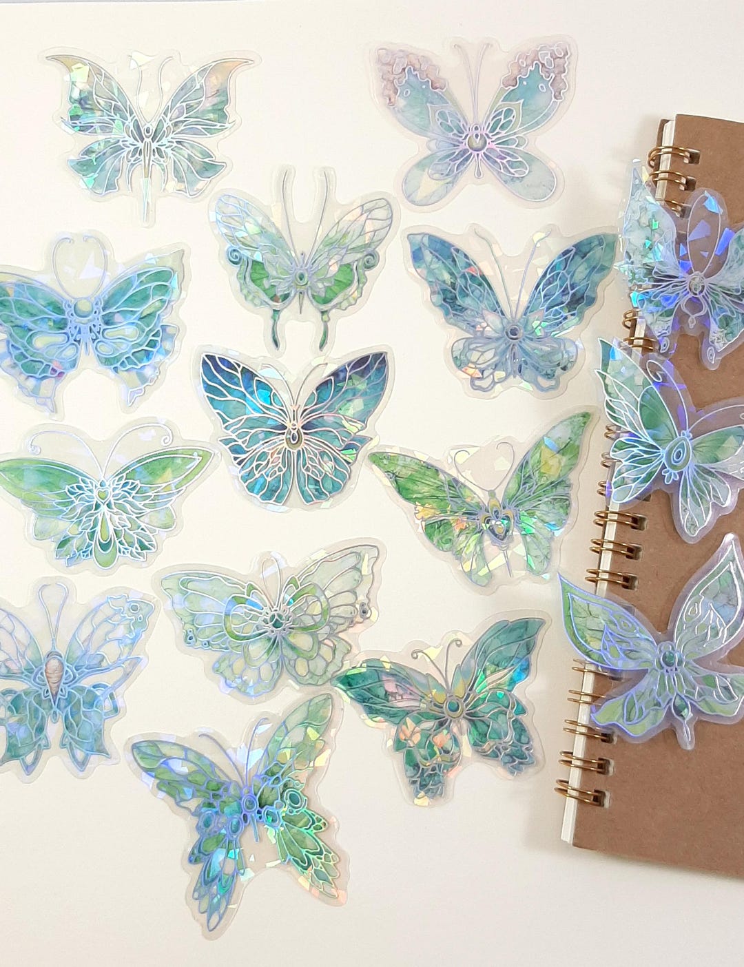 Iridescent Butterfly Stickers, Vintage Style Butterfly Stickers ...