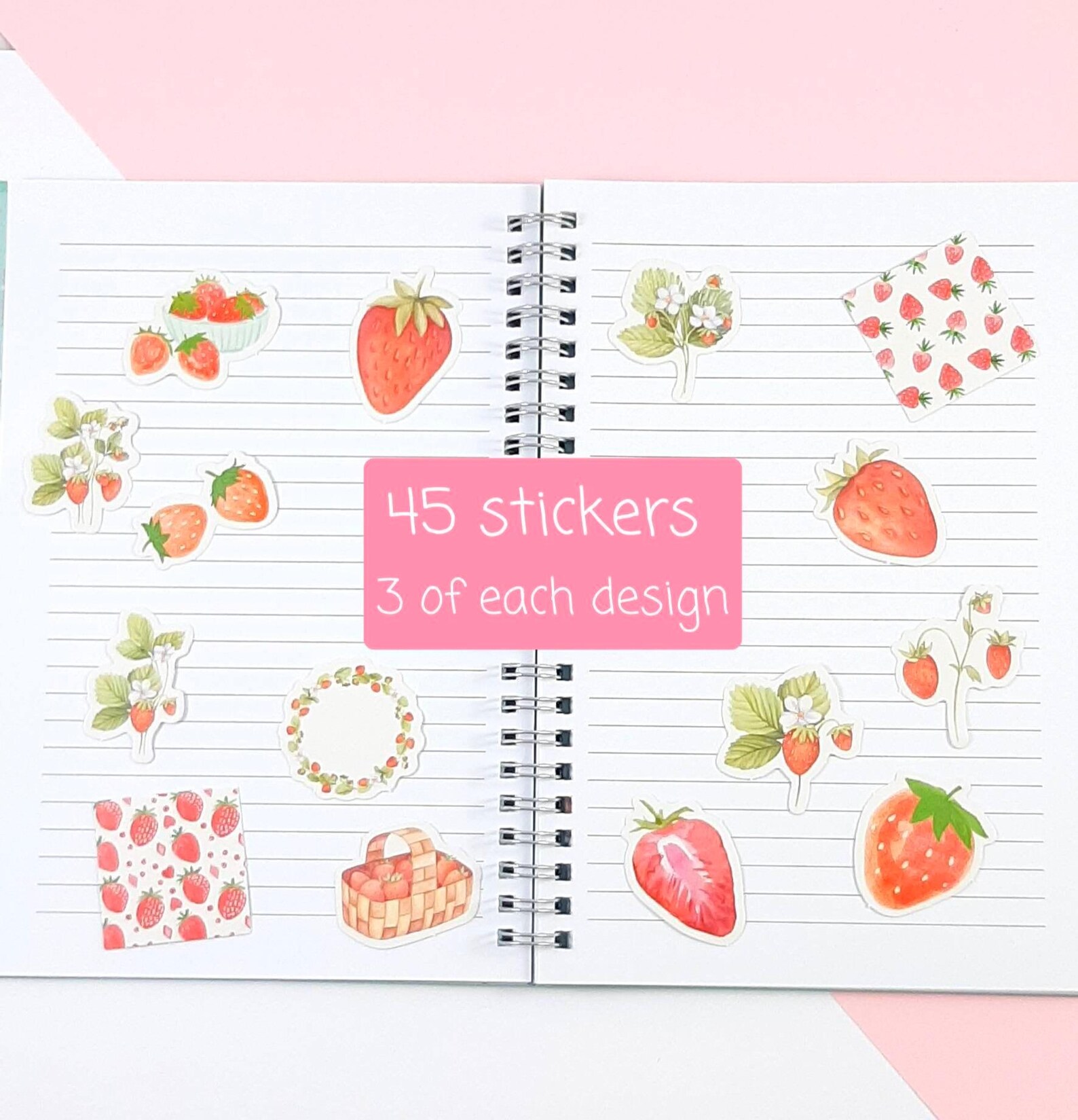 Strawberry Stickers, Summer Fruit Stickers, Summer Journal and Planner ...