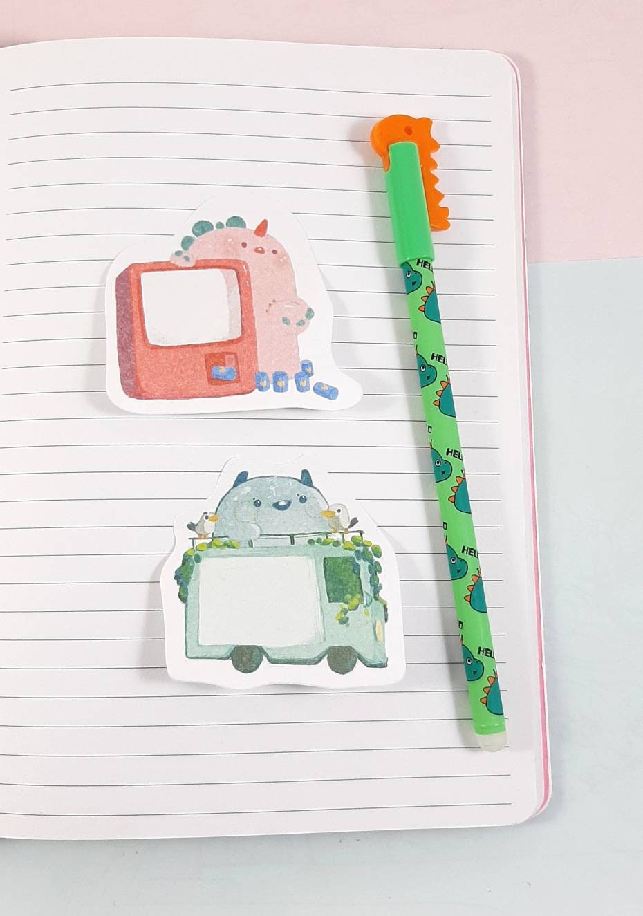 Cute Dinosaur Sticky Notes Kawaii Sticky Notes Cute Memo - Etsy