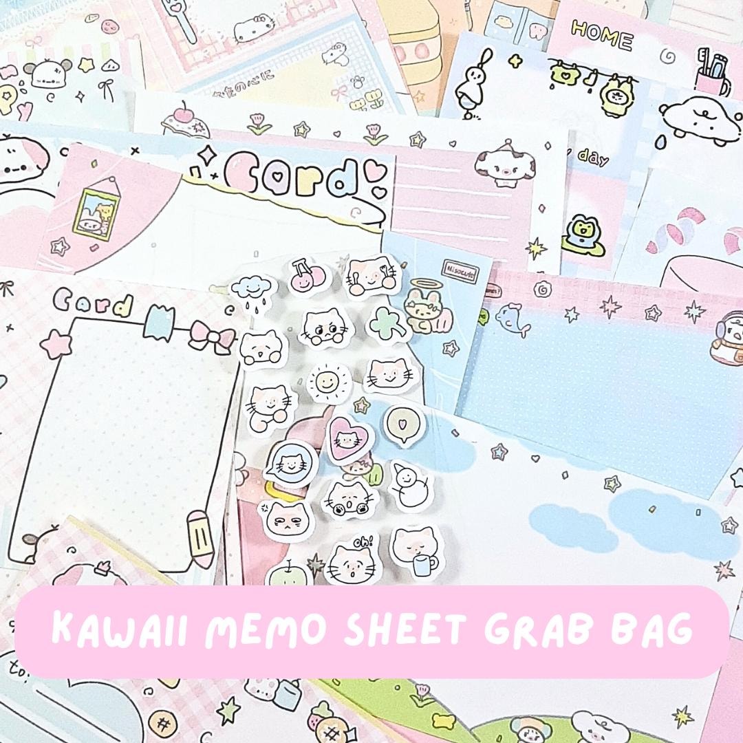 Kawaii Memo Sheet Grab Bag, Korean Memos, Cute Memo Sheets, Kawaii ...