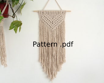 Large Macrame Pattern PDF With Photos, Beginner Macrame Wall Hanging ...