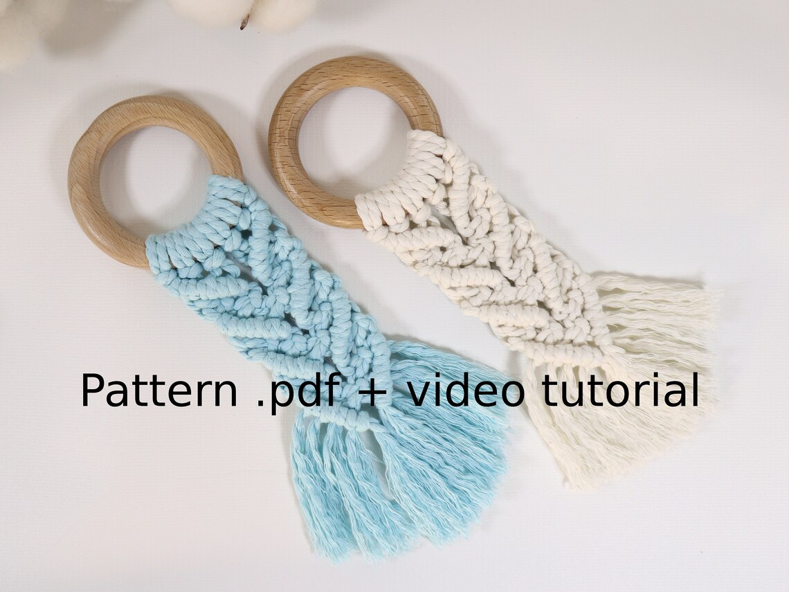 Macrame Baby Teether Pattern PDF Macrame DIY Baby Shower - Etsy