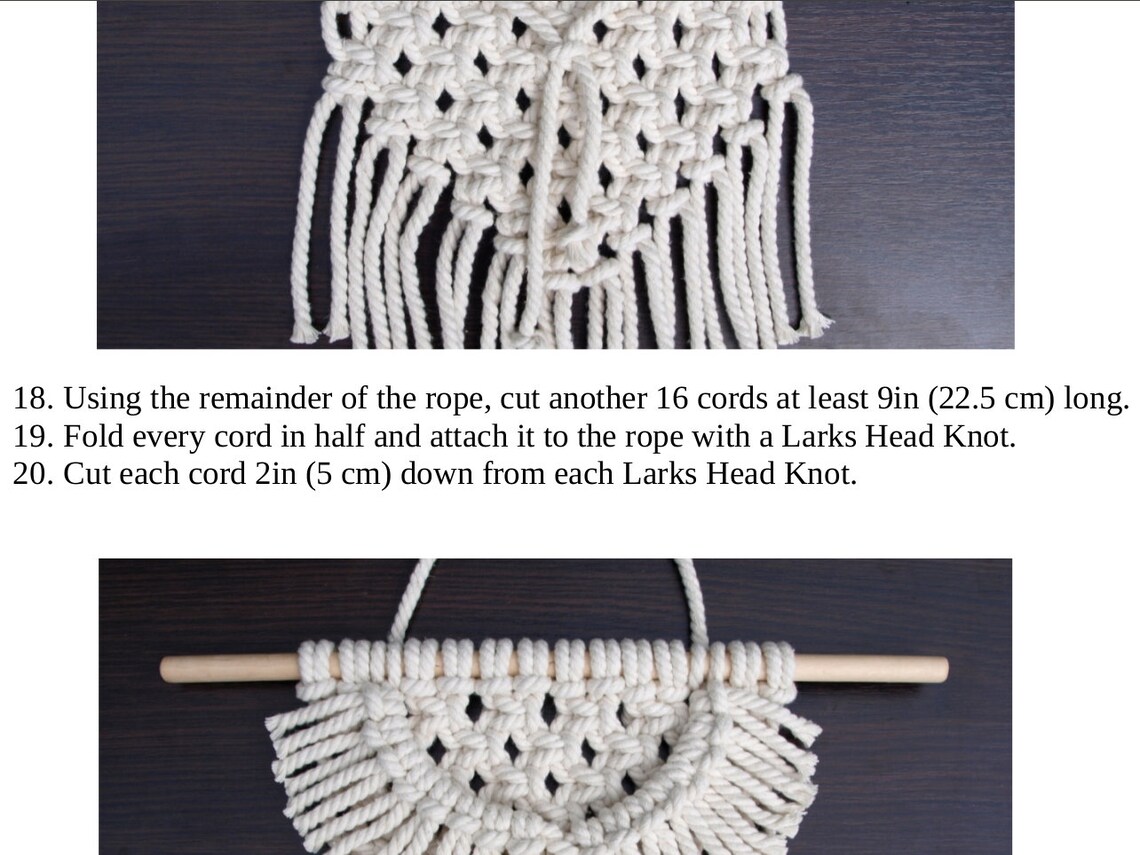 Small Macrame Wall Hanging Pattern PDF With Photos, Easy Beginner ...