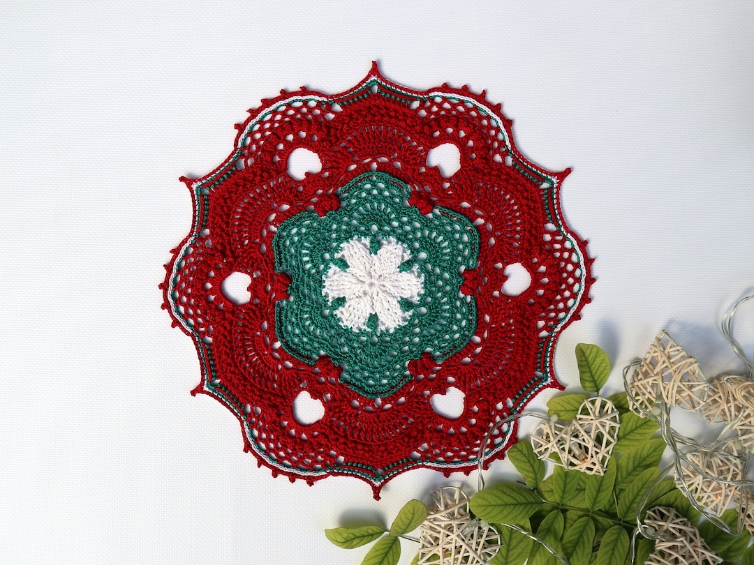 Christmas Doily Pattern, Crochet Pattern DIY, Written Instruction ...