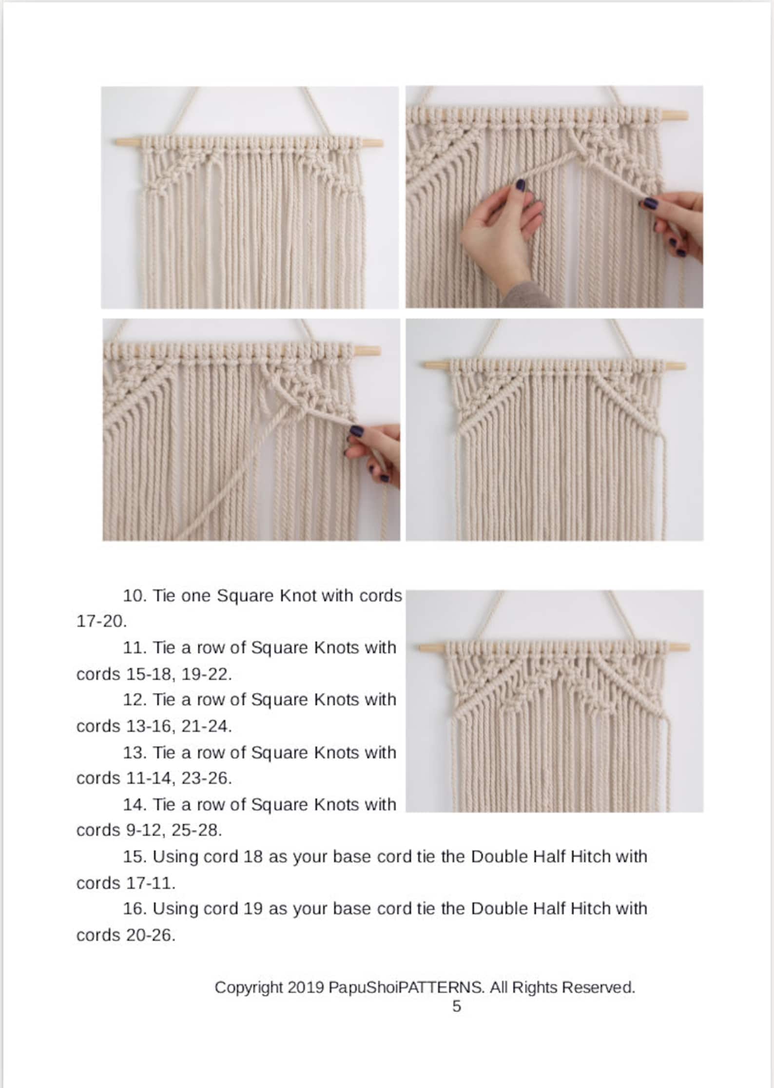 Macrame Wall Hanging Pattern Macrame Beginner Pattern DIY - Etsy