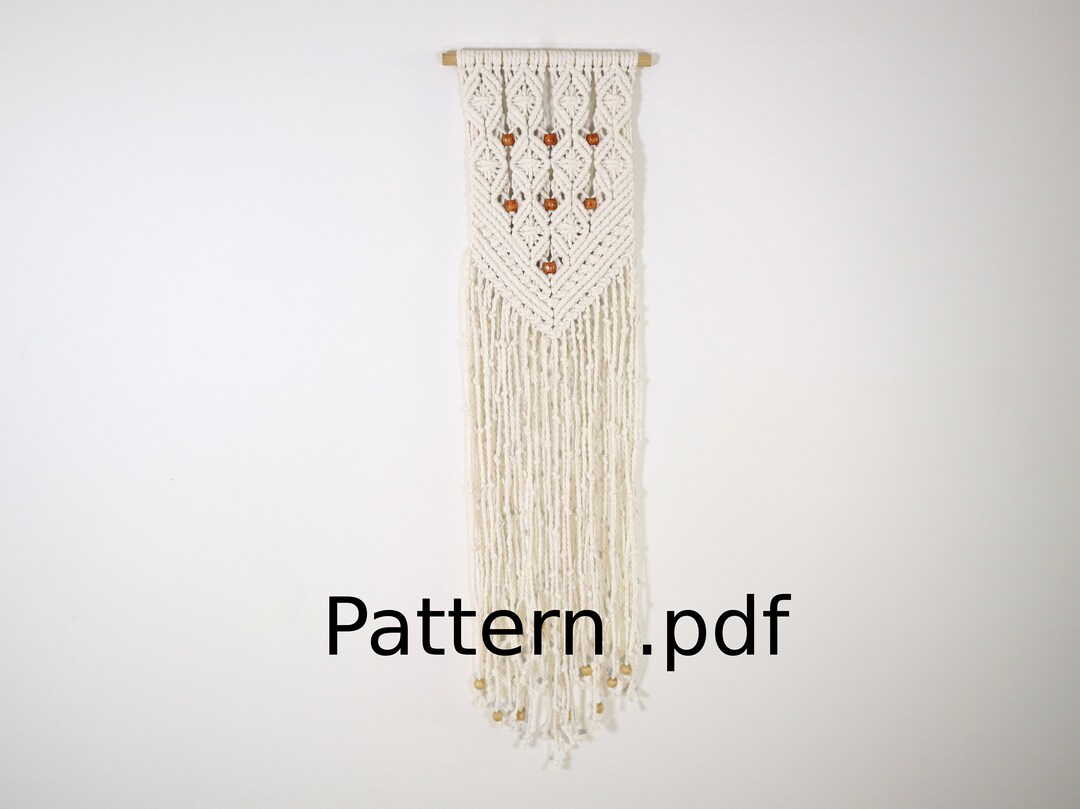 Boho Macrame Wall Hanging With Beads Pattern PDF, Macrame Pattern - Etsy