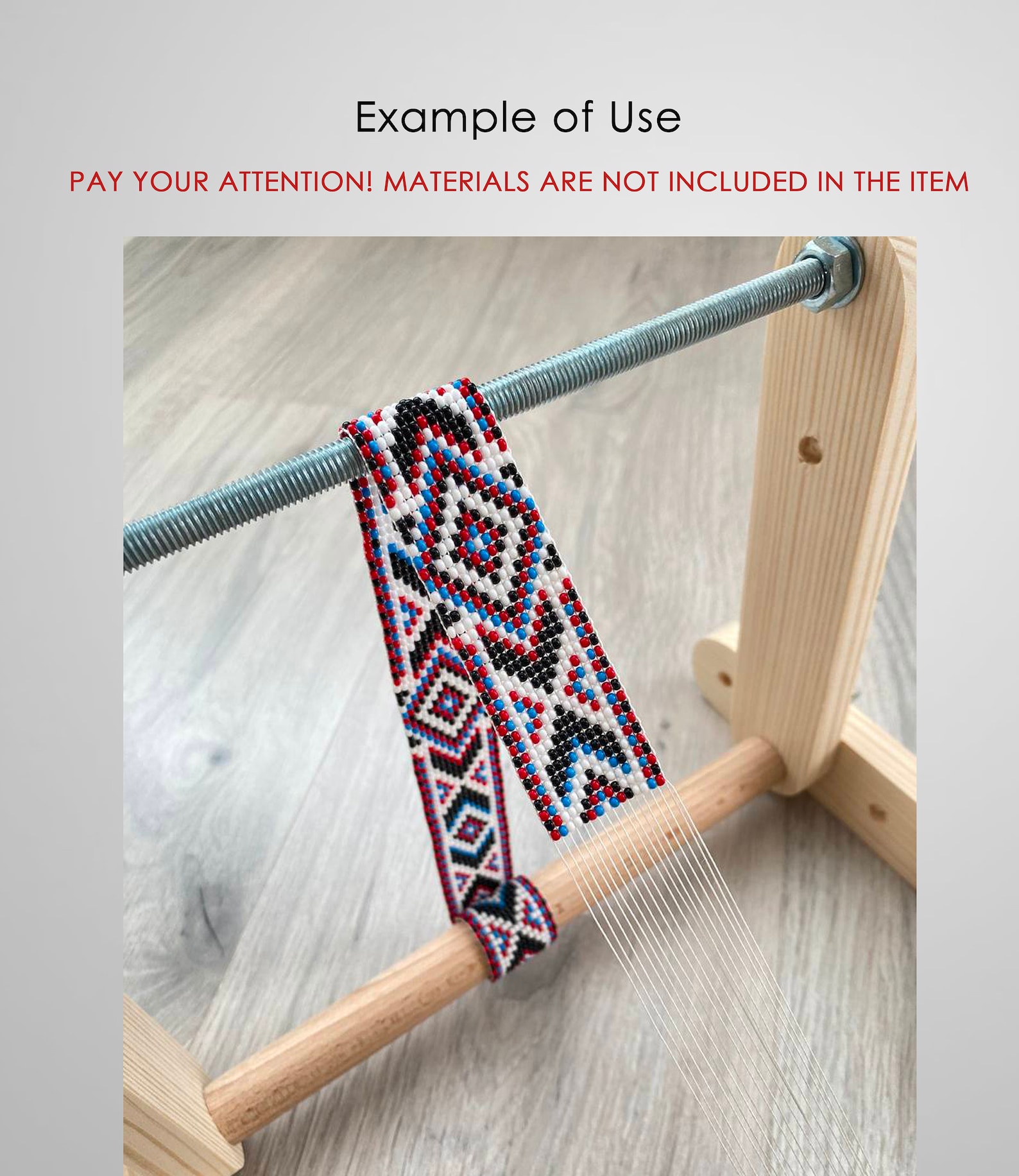 Upright Wooden Loom for LONG Beadwork Weaving for Loomed Stitch Hat ...