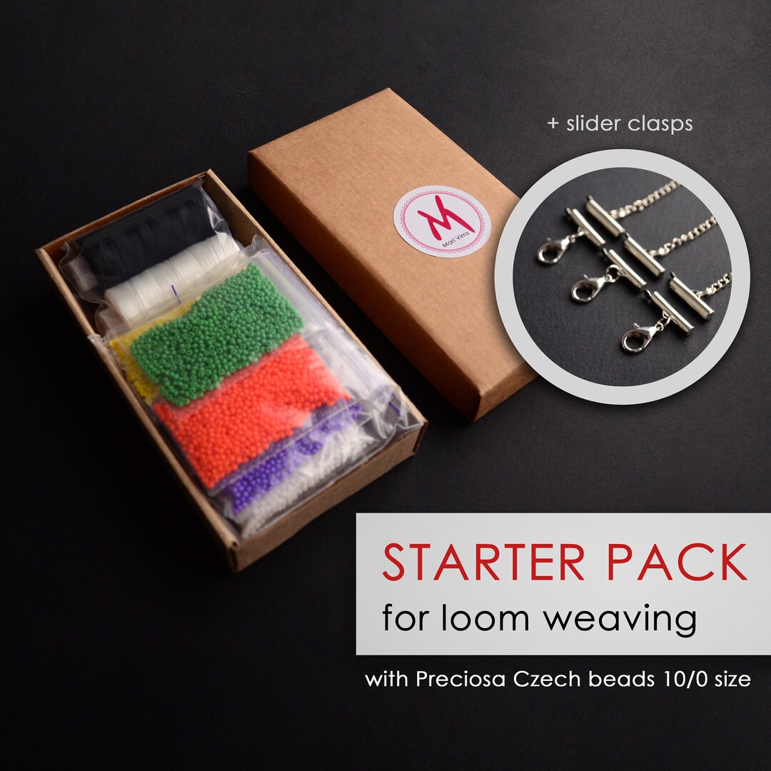 Starter Beading Pack Kit for Creating Loom Bracelets With 10/0 Bead ...