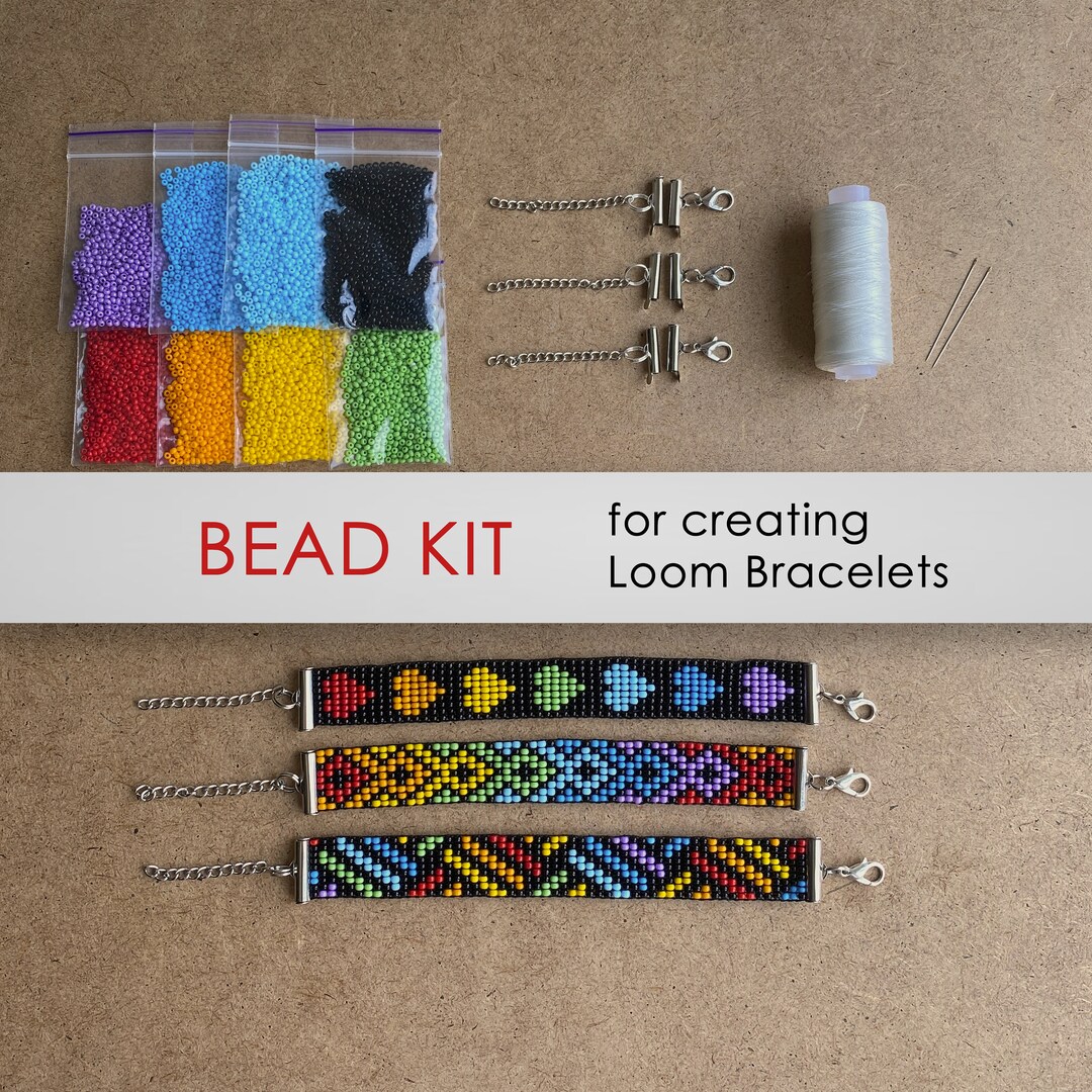 Rainbow Bead Kit for Creating 3 Loom Bracelets Jewelry - Etsy