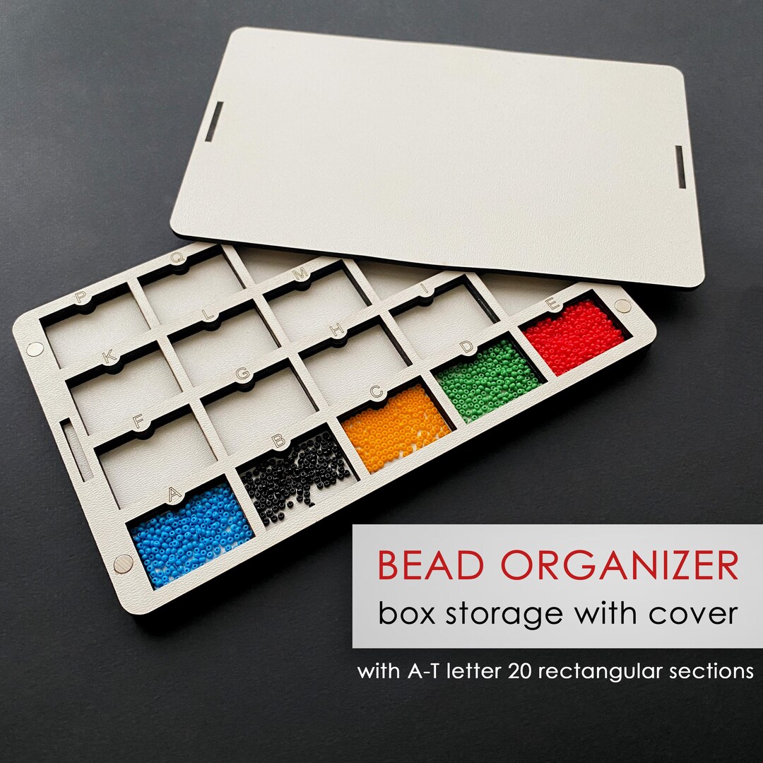 BIG Bead Organizer for Seed Beads, Box Storage With Cover, 20 ...
