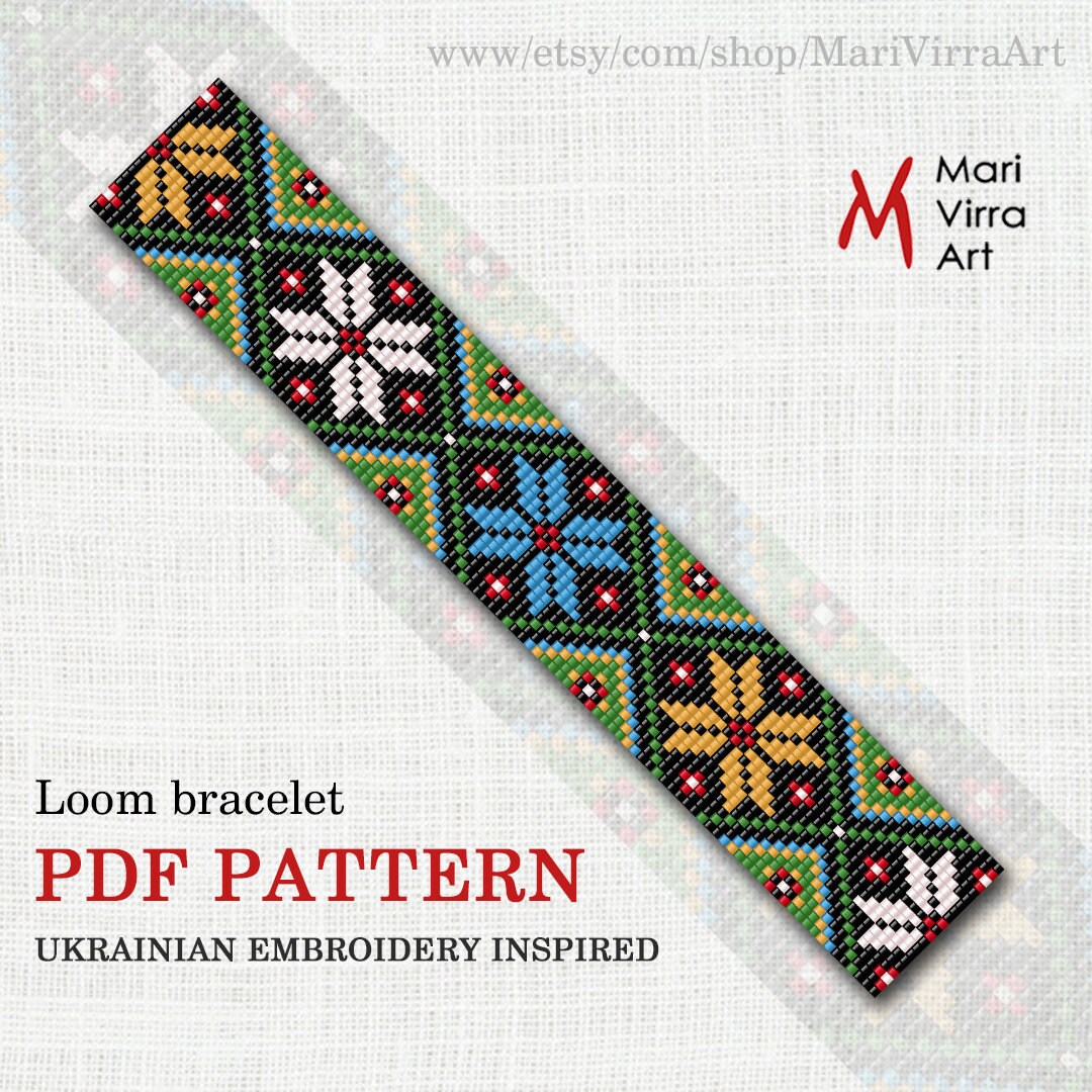 Ukrainian Hope Loom Bead Pattern for Bracelet Native - Etsy