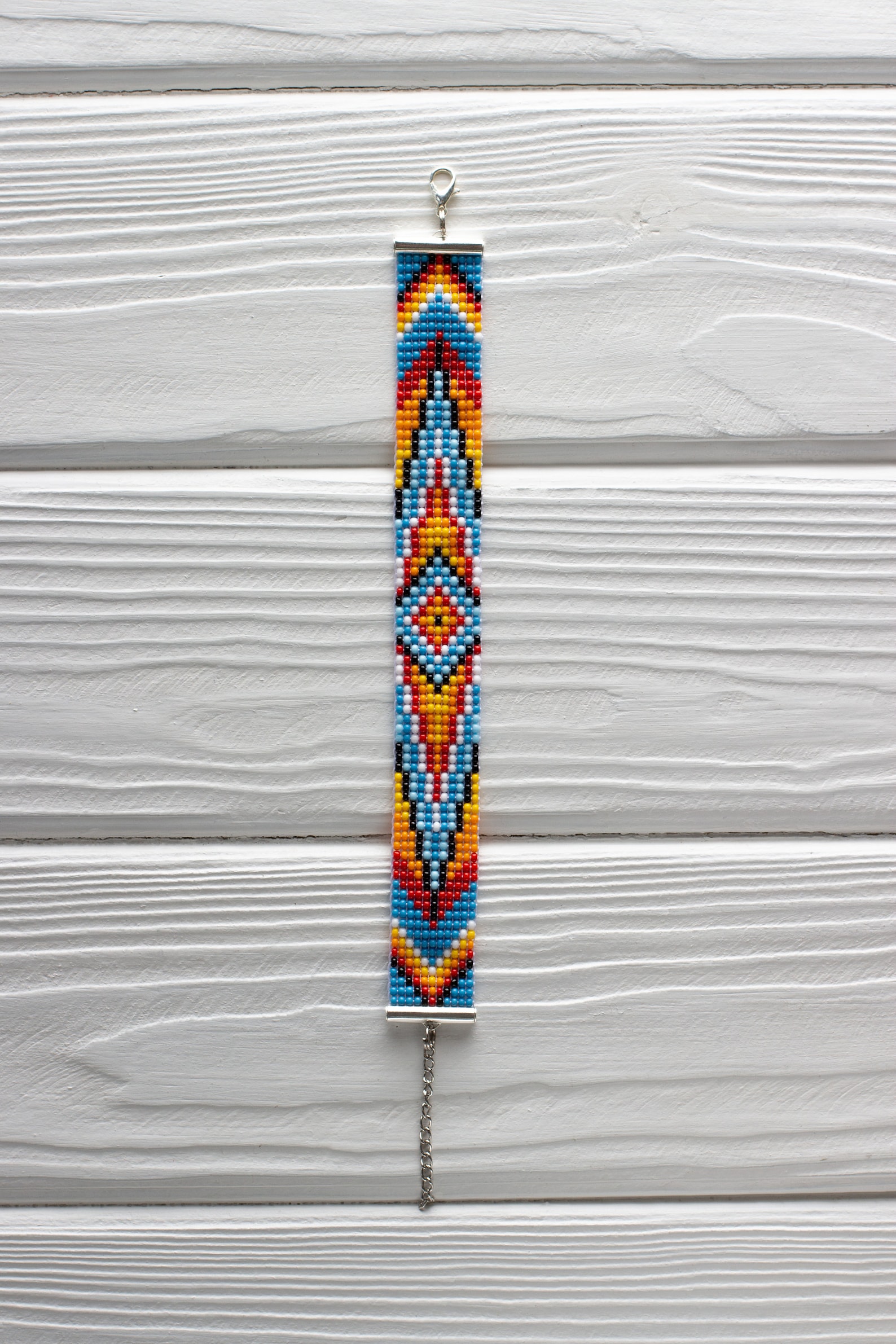 Three Native Loom bead bracelet south west pattern native | Etsy