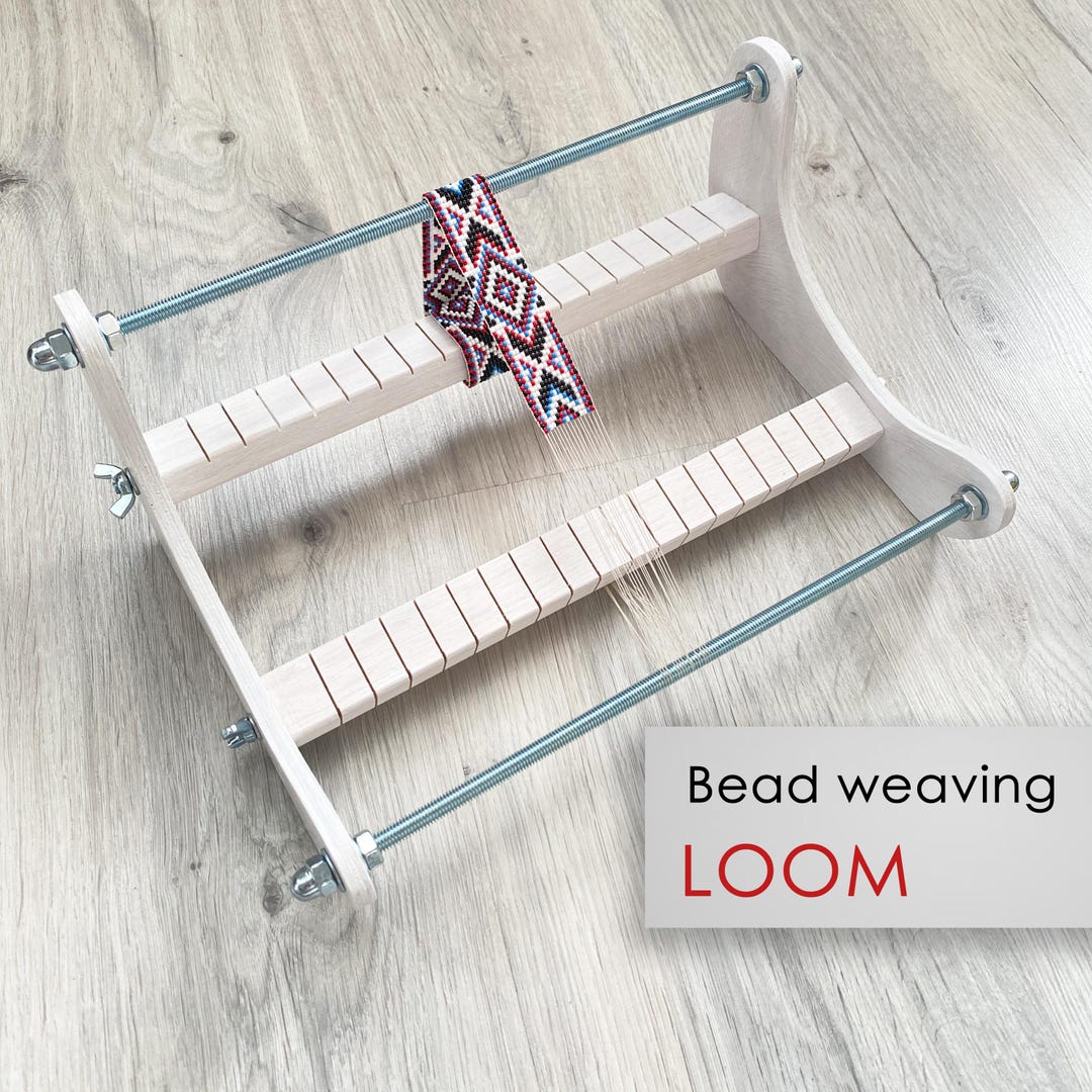 White Wooden Loom for LONG Beadwork Weaving - for Loomed Stitch Wide ...