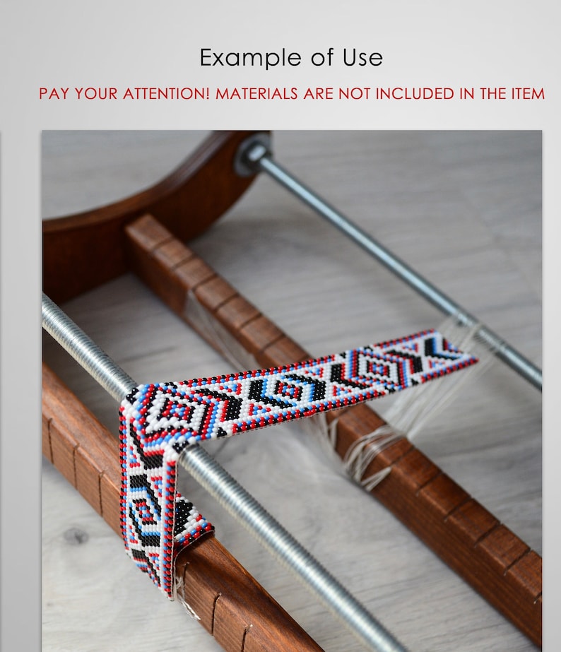 Dark Wooden Loom for LONG Beadwork Weaving - for Loomed Stitch Wide Hat ...