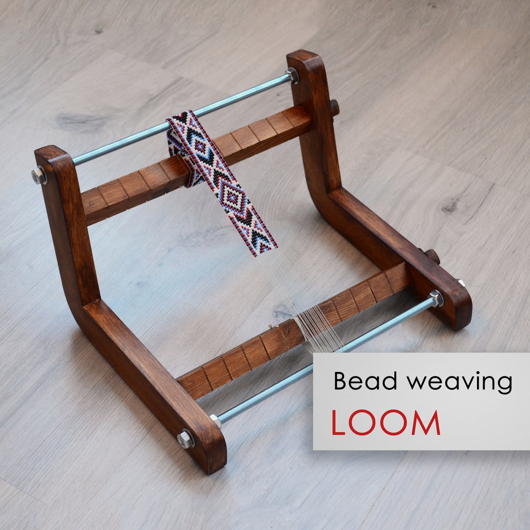 Brown Modern Wooden Loom for LONG Seed Beadwork Weaving - for Loomed ...