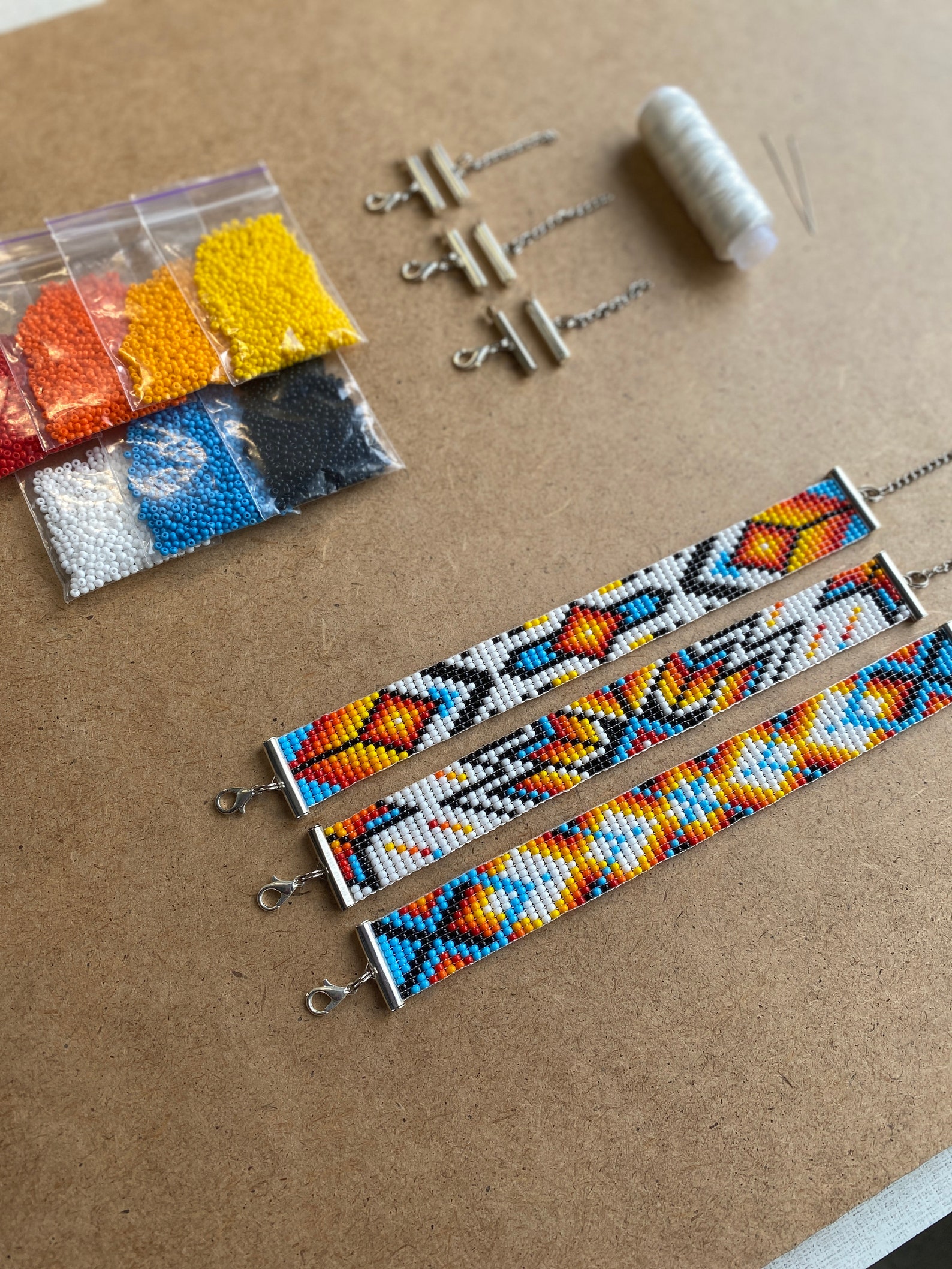 Sunset Bead Kit for Creating 3 Loom Bracelets Jewelry Making Set KIT ...