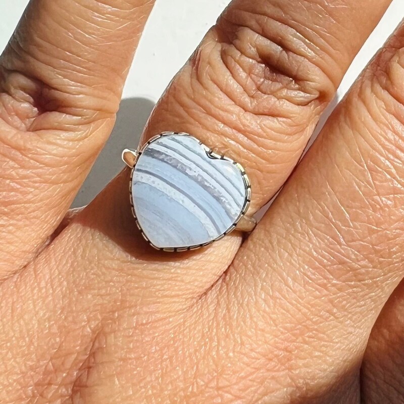 Blue Heart Ring - Etsy
