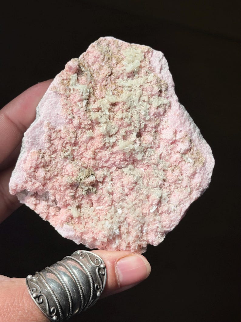 Rare Rhodochrosite Crystal Cluster: Bulgarian Quartz, Chalcopyrite ...