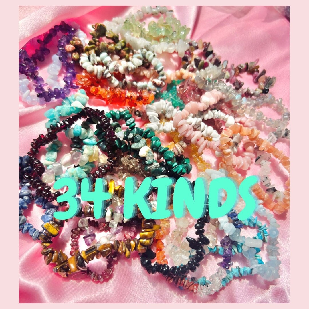 34 Kinds of Premium Crystal Chip Bracelets / Handmade Bracelets ...