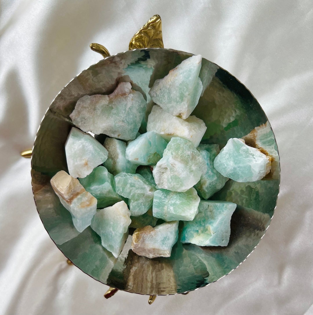 Raw Caribbean Calcite Crystal Specimen: Ocean Blue Home Decor - Etsy UK