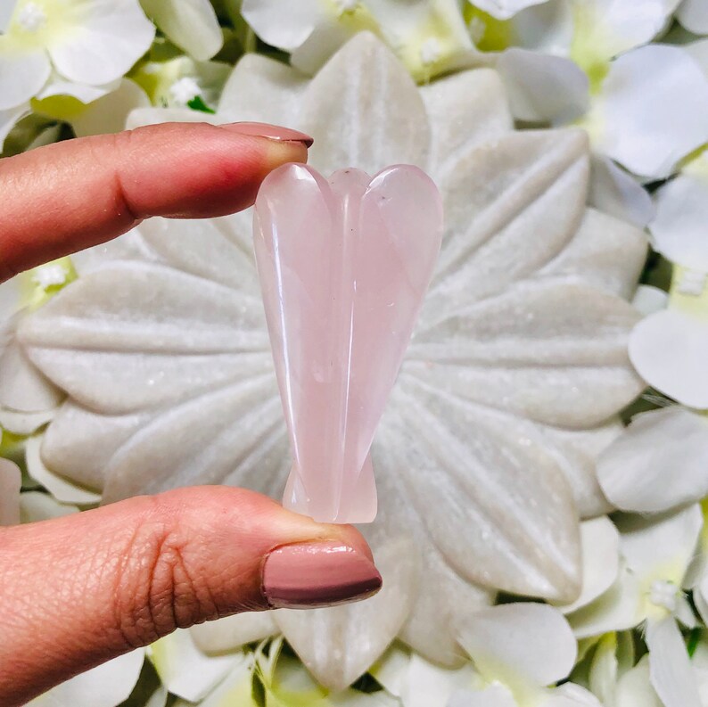Rose Quartz Crystal Angel / Reiki Energy Blessed Hand Carved - Etsy UK