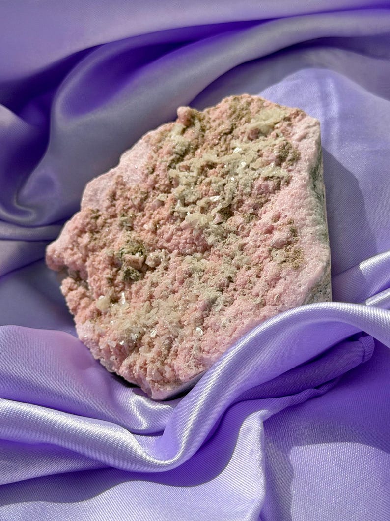 Rare Rhodochrosite Crystal Cluster: Bulgarian Quartz, Chalcopyrite ...