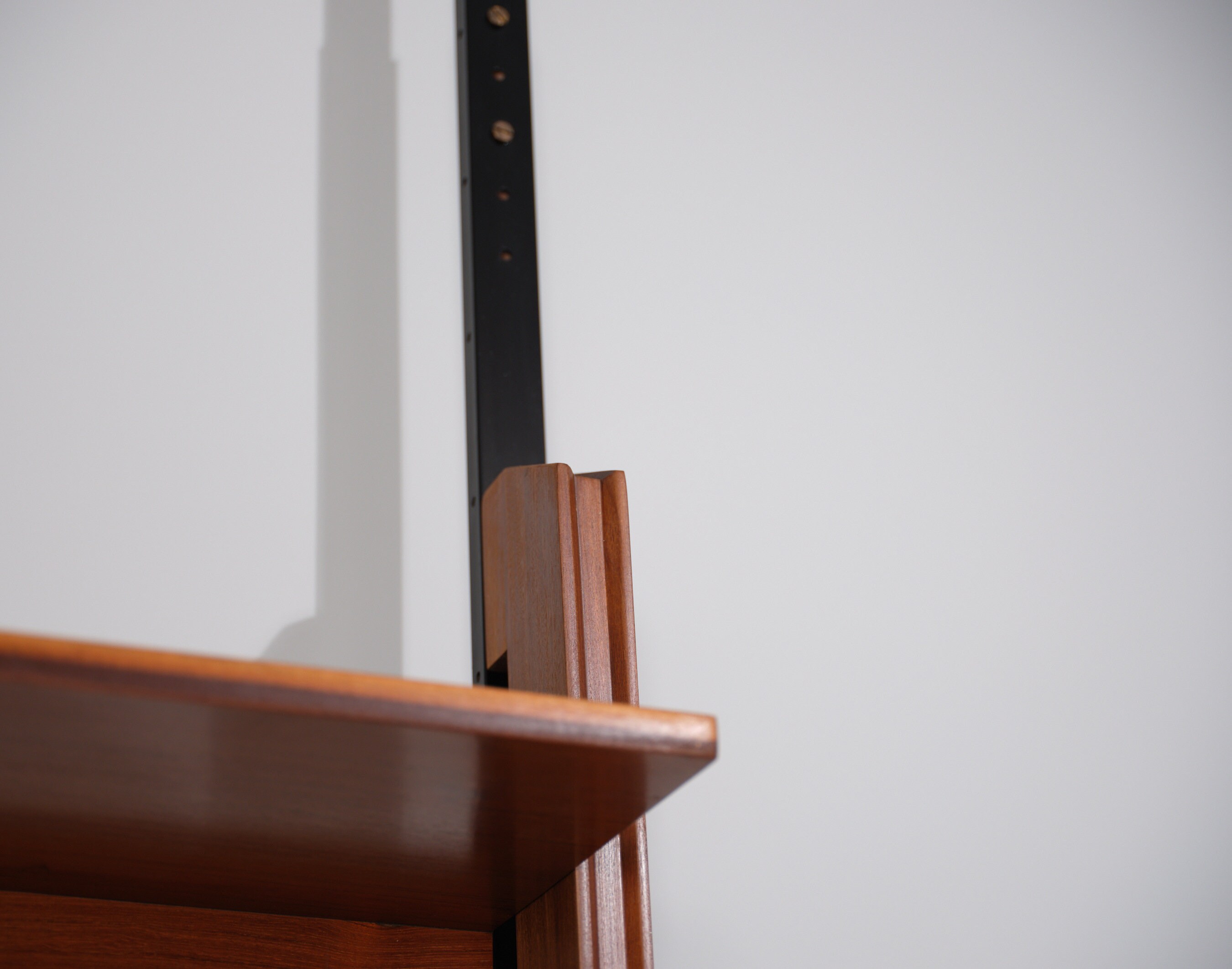 Vintage Italian Teak Wood Wall Unit With Adjustable Height Restored and ...