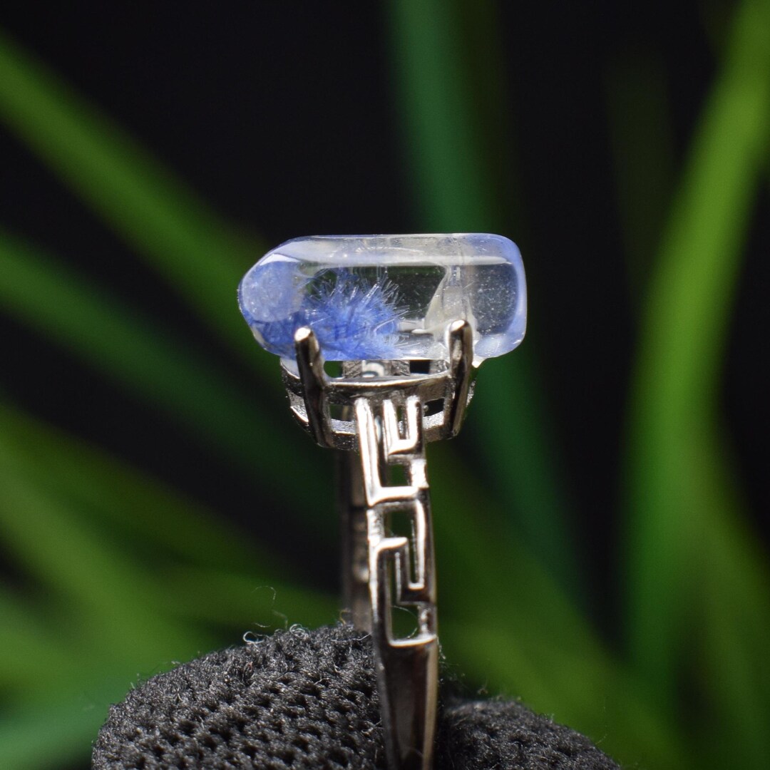 Small Cute Blue Dumortierite Silver Ring,dumortierite in Quartz, 925 ...