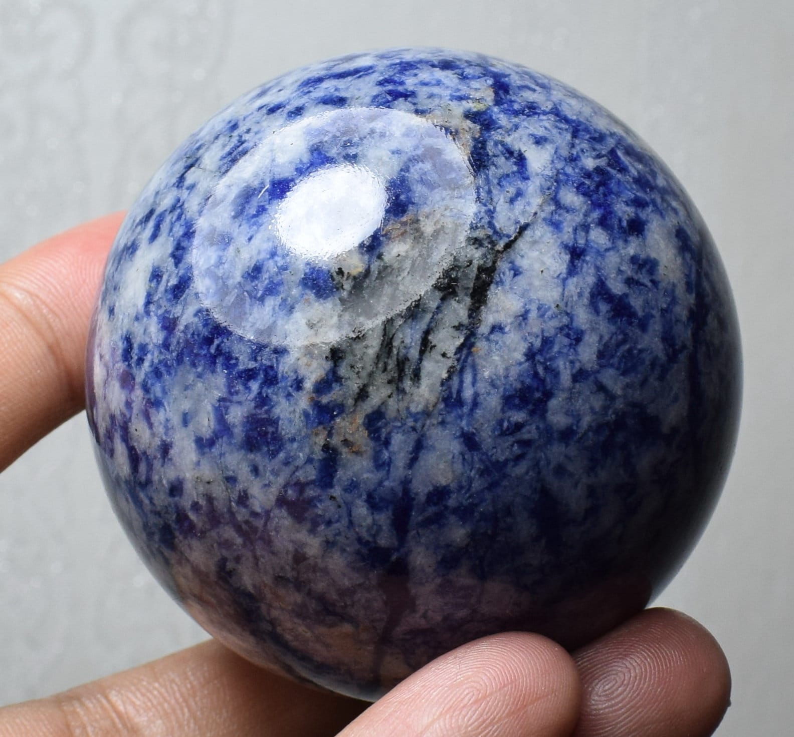 Polished Natural Blue Spots Crystal Ball, Stone Reiki Quart CRYSTAL ...