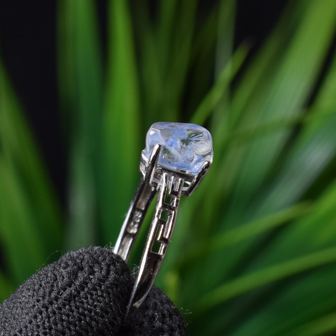 Blue Dumortierite Quartz Ring: 925 Sterling Silver Adjustable Band - Etsy