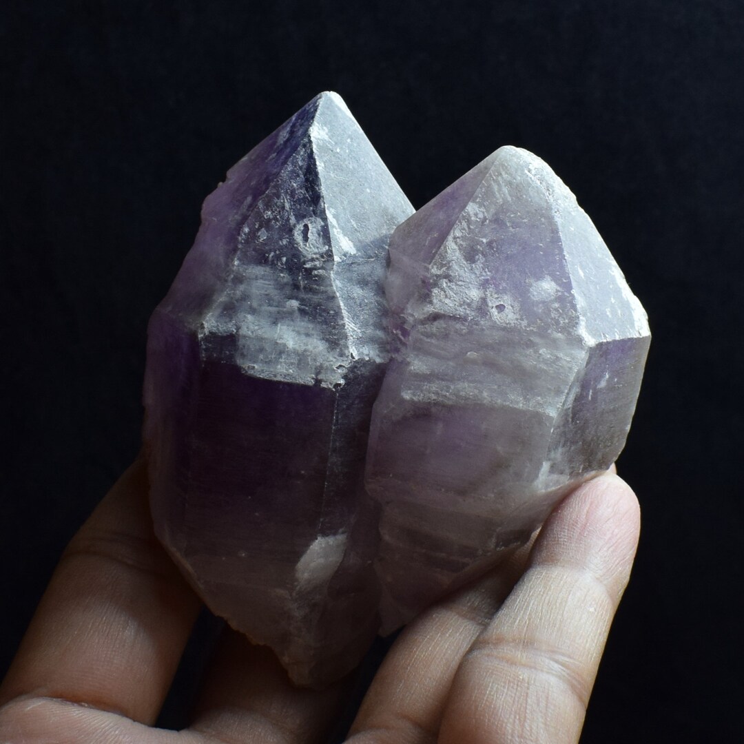 Raw Natural Skeletal Amethyst Crystal Point,amethyst Twin Crystal ...