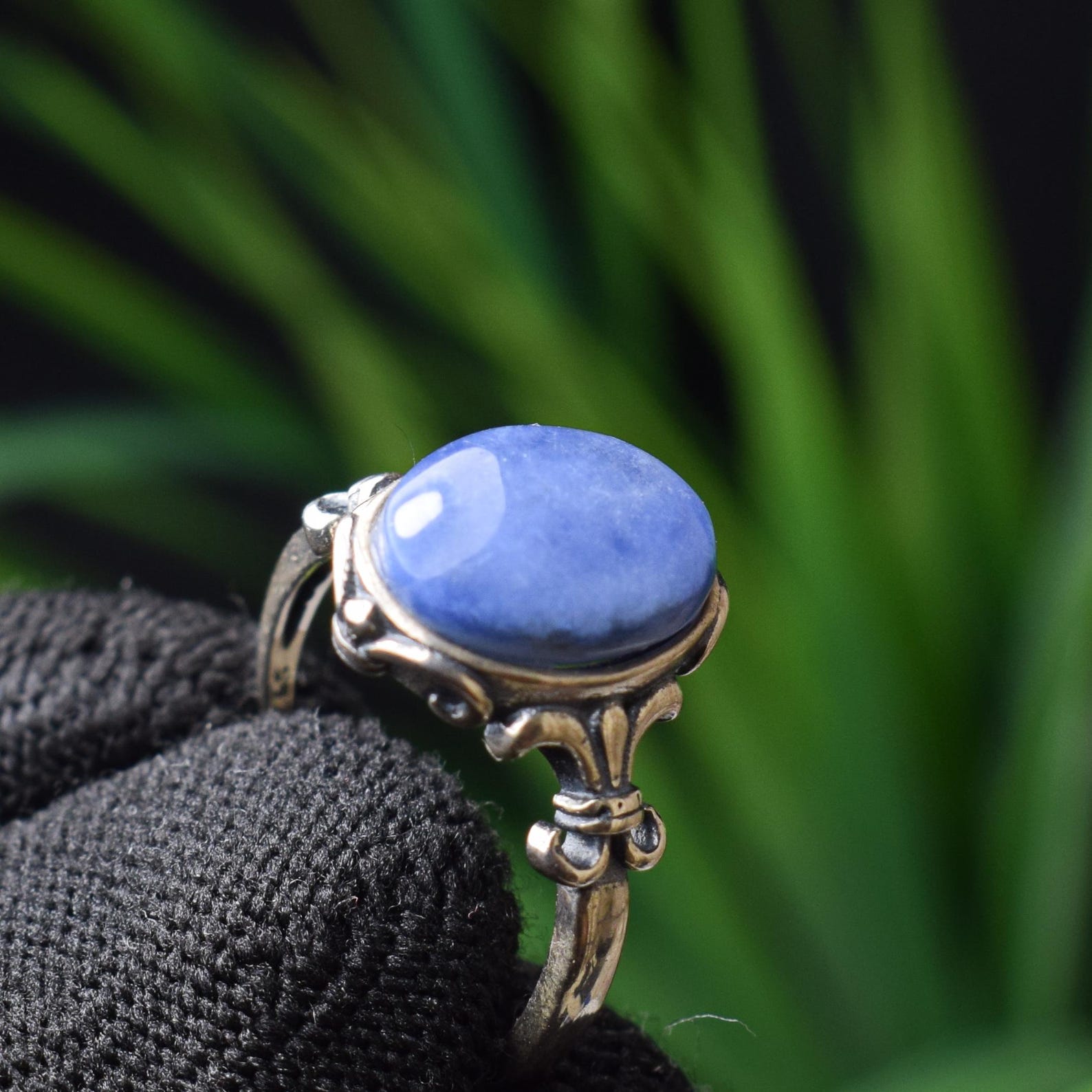 Rare Cute Blue Dumortierite Silver Ring,dumortierite in Quartz, 925 ...