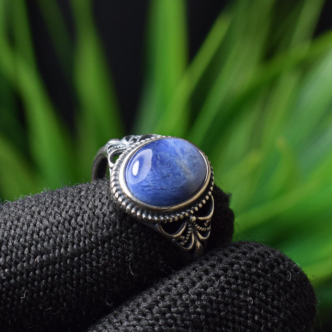 Rare Cute Blue Dumortierite Silver Ring,dumortierite in Quartz, 925 ...