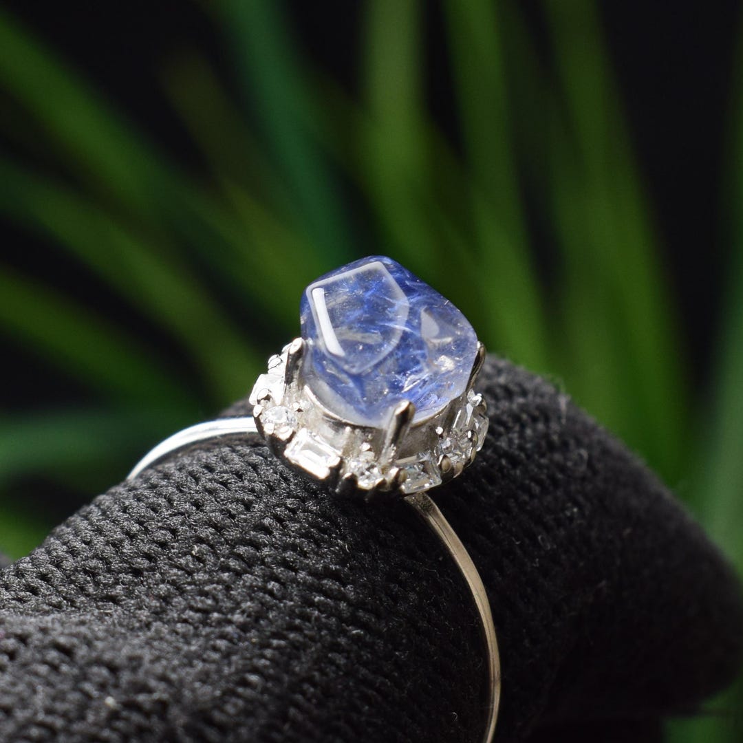 Rare Cute Blue Dumortierite Silver Ring,dumortierite in Quartz, 925 ...