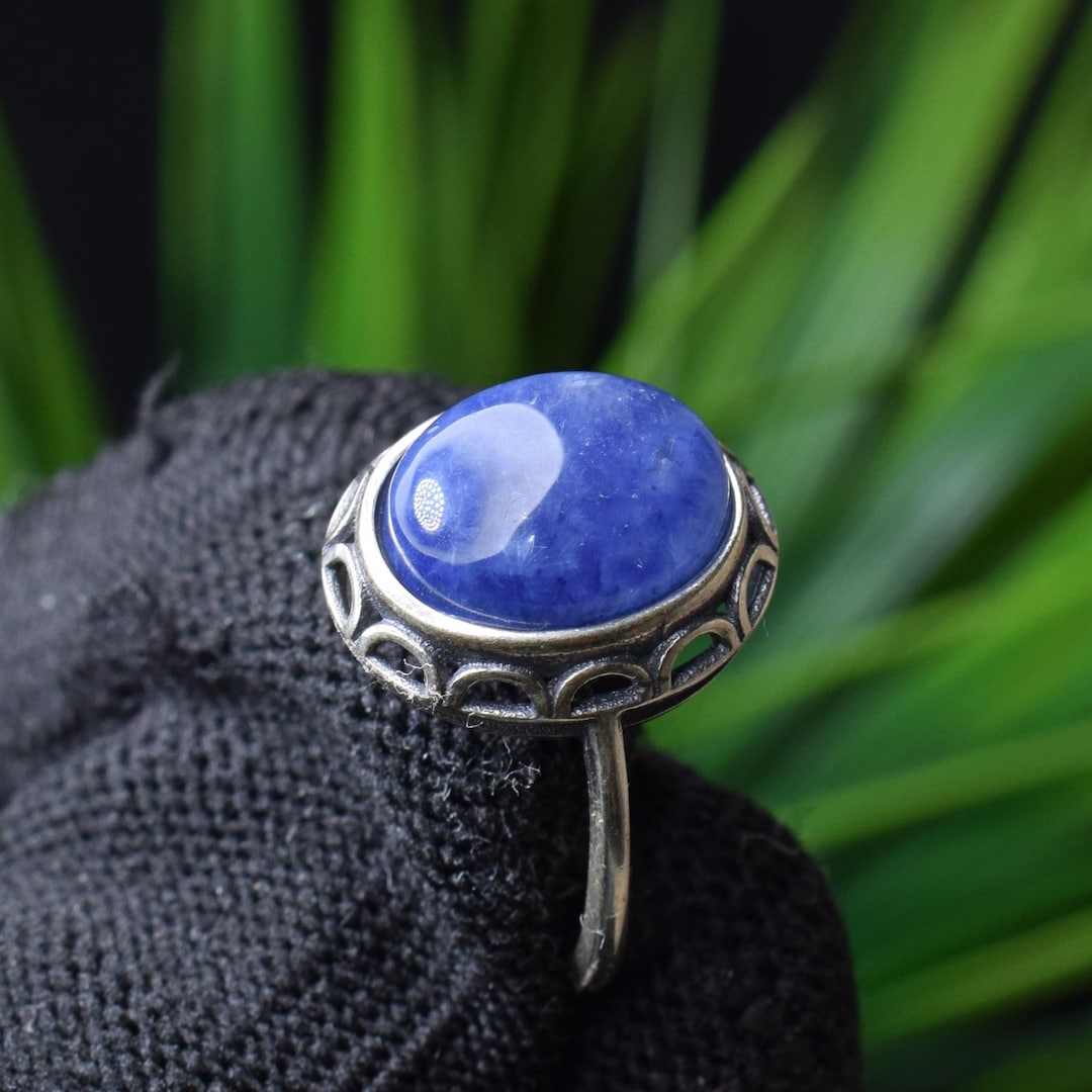 Gemstone Blue Dumortierite Jewelry Ring,dumortierite in Quartz, 925 ...
