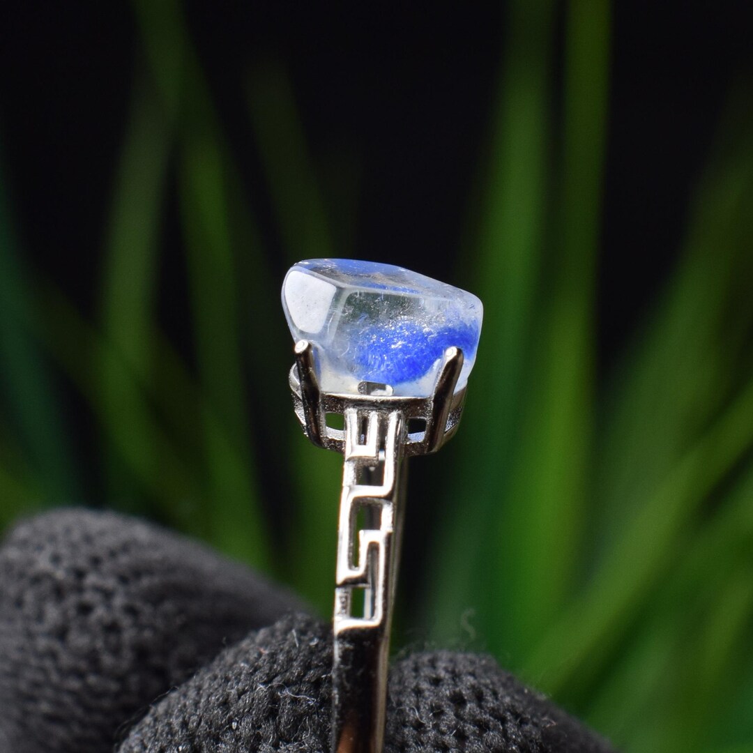 Small Cute Blue Dumortierite Silver Ring,dumortierite in Quartz, 925 ...