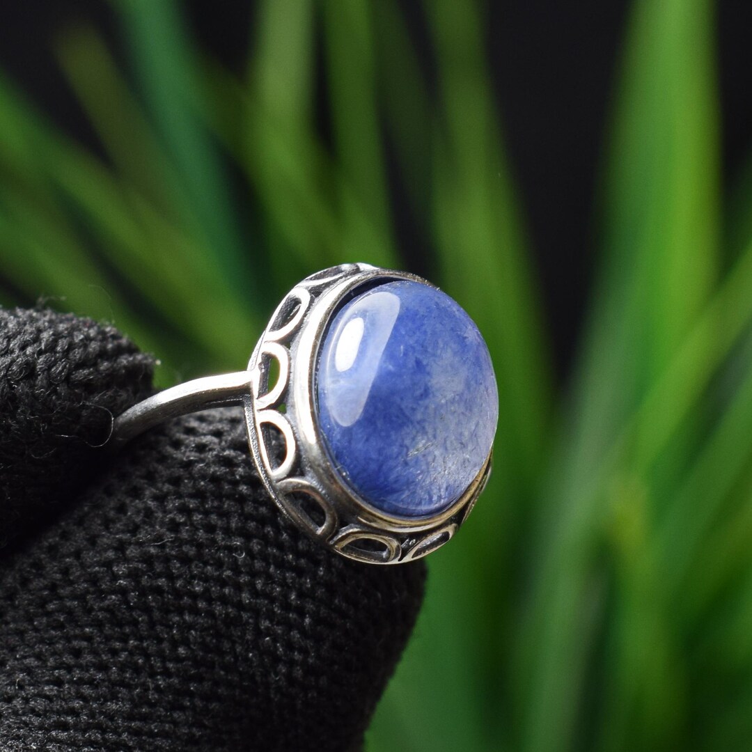 Rare Cute Blue Dumortierite Silver Ring,dumortierite in Quartz, 925 ...