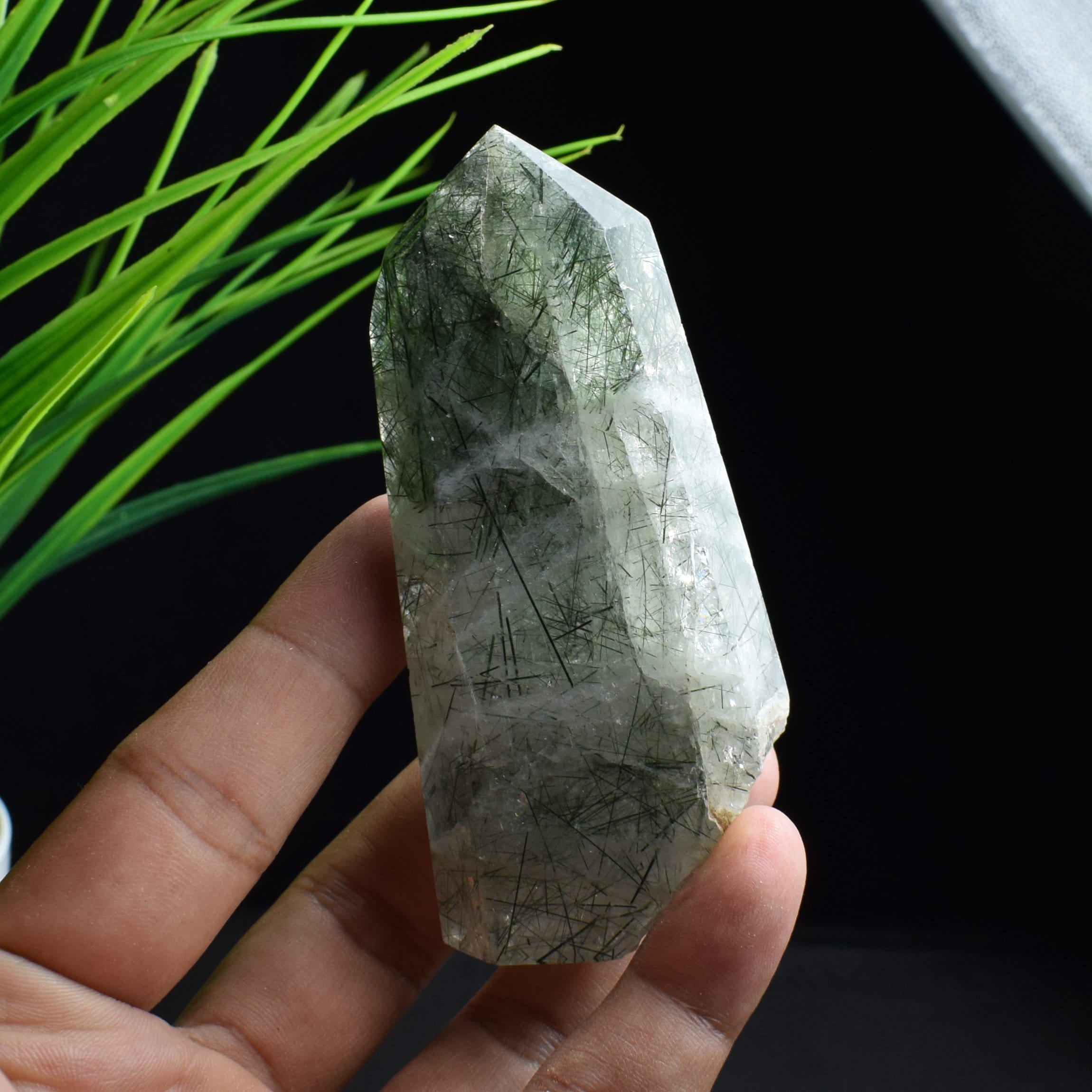 3.77 Polished Natural Green Rutilated Quartz Crystal | Etsy