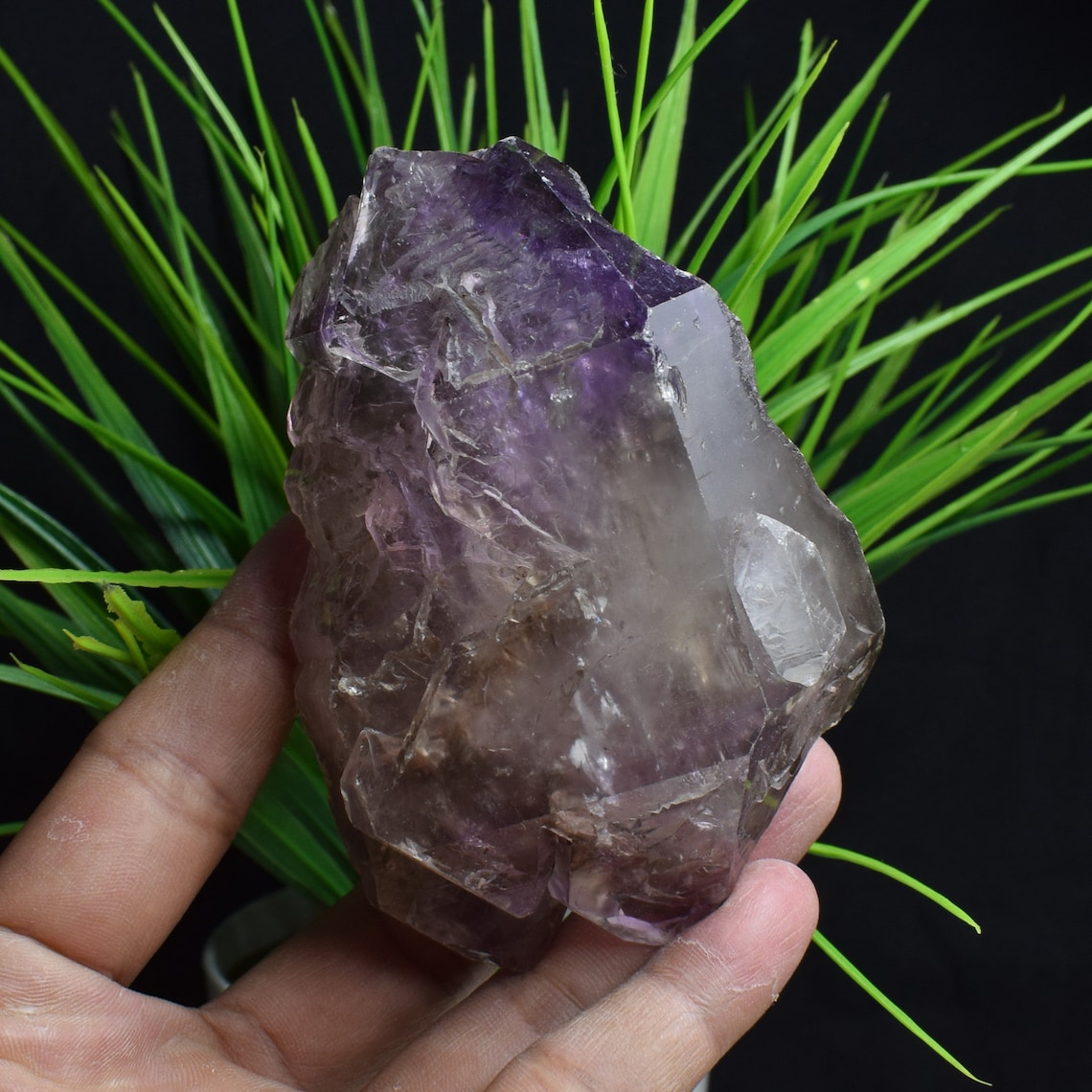 Smoky Skeletal Elestial Amethyst Quartz Crystal,amethyst Rock Stone ...
