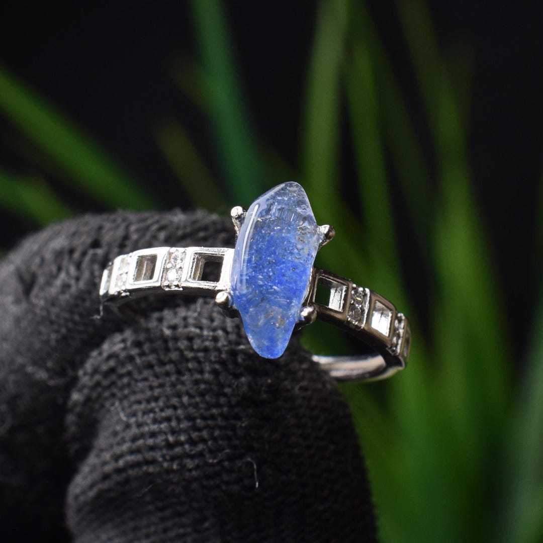 Rare Cute Blue Dumortierite Silver Ring,dumortierite in Quartz, 925 ...