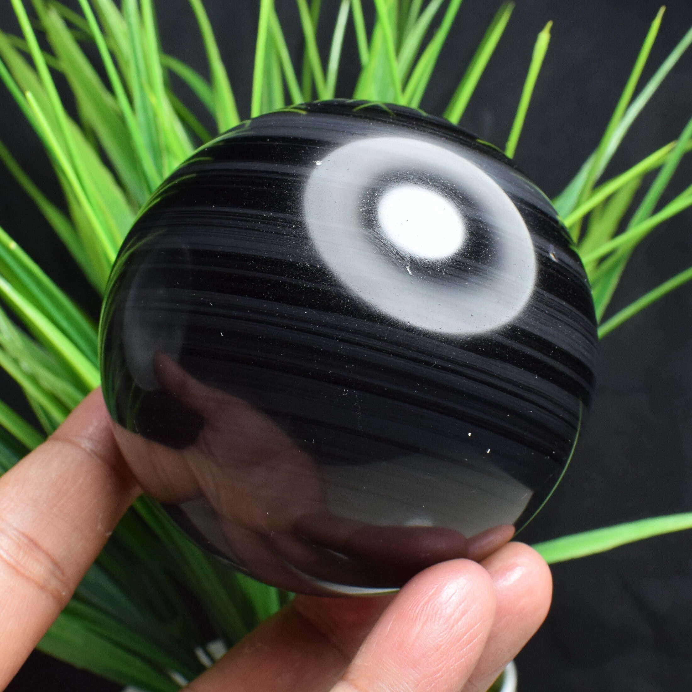 2.95 Black Obsidian Quartz Crystal BallObsidian | Etsy