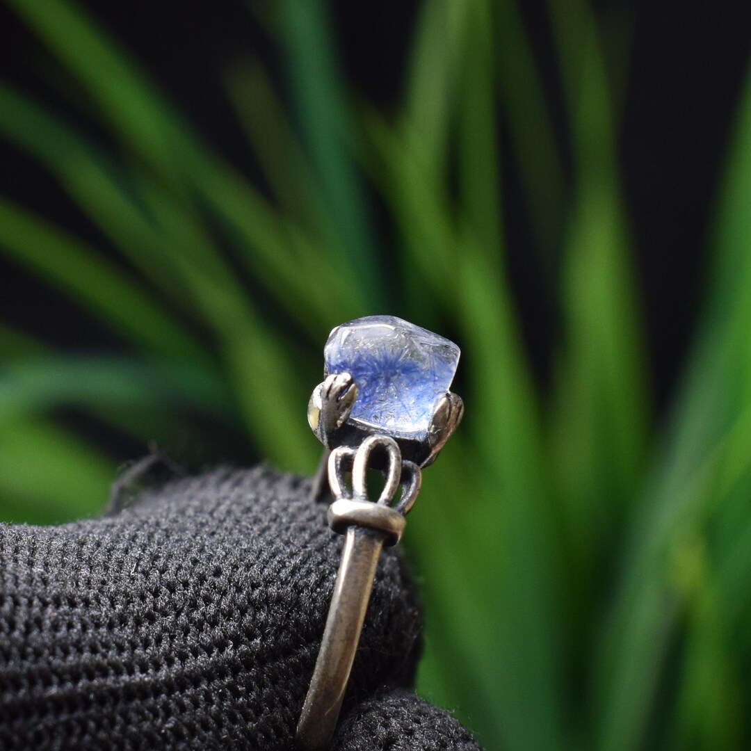 Rare Cute Blue Dumortierite Silver Ring,dumortierite in Quartz, 925 ...