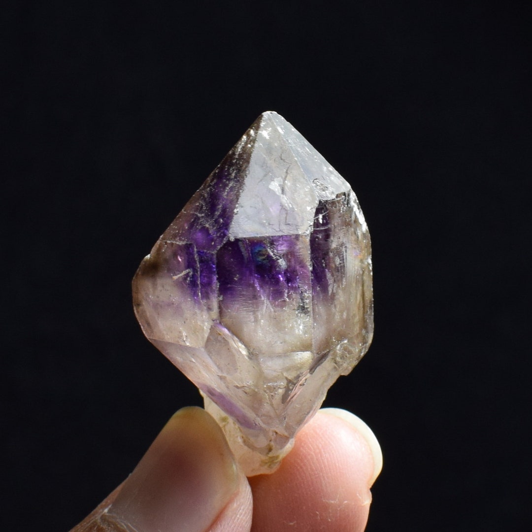 Natural Raw Smoky Skeletal Amethyst Crystal Point,african Crystal ...