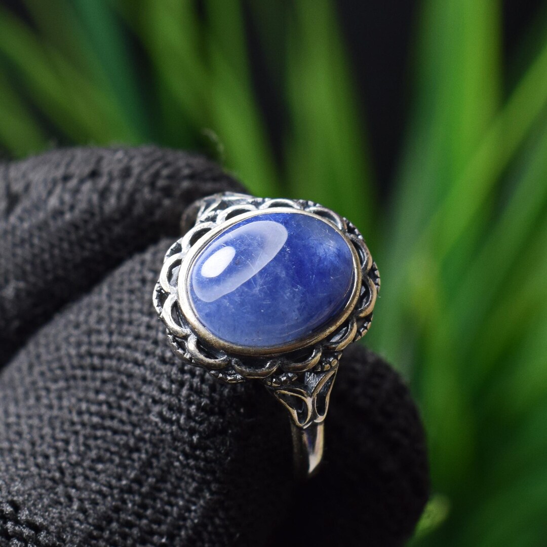 Rare Cute Blue Dumortierite Silver Ring,dumortierite in Quartz, 925 ...